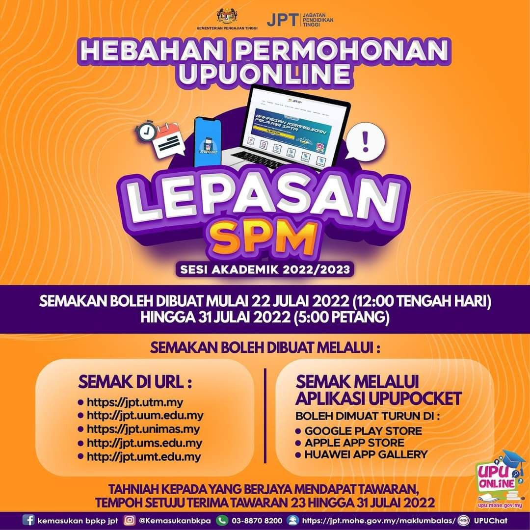 Semakan Keputusan UPU Online 2023 dan Permohonan Rayuan Lepasan SPM ... Semakan Keputusan UPU Online 2023 dan Permohonan Rayuan Lepasan SPM ...